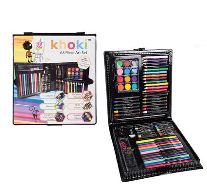 Khoki Art Set 68pc in Fold Up Carry Case | Avenu.co.za